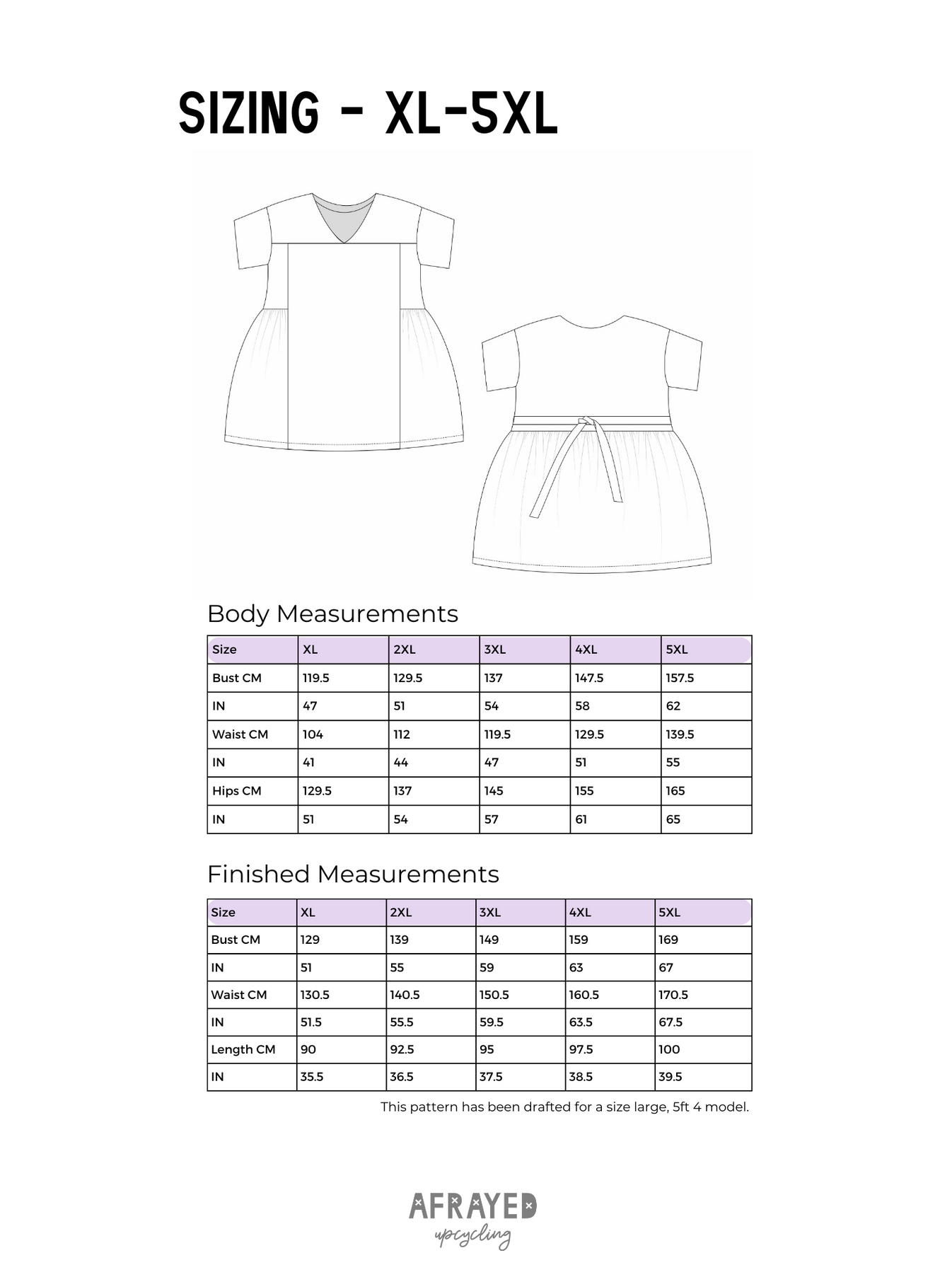 Joy Mini Tea Towel Dress Pattern PDF - Sizes XS-5XL – AFRAYED Upcycling