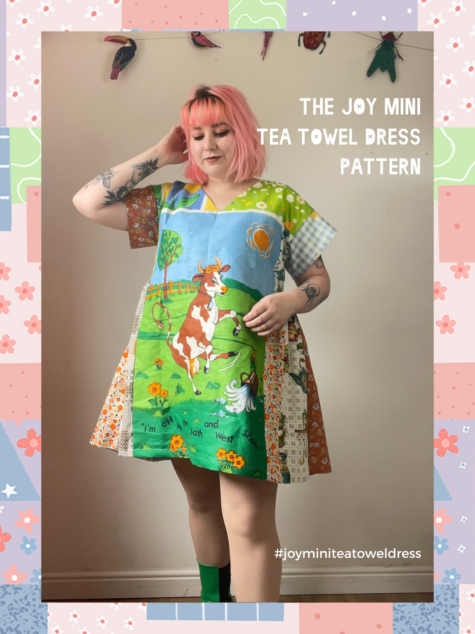 Joy Mini Tea Towel Dress Pattern PDF - Sizes XS-5XL – AFRAYED Upcycling